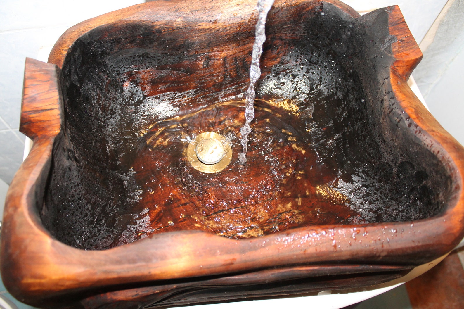 Wooden Sink, Wash Basin Sink, Unique Natural Design, Part of Wood Art ...
