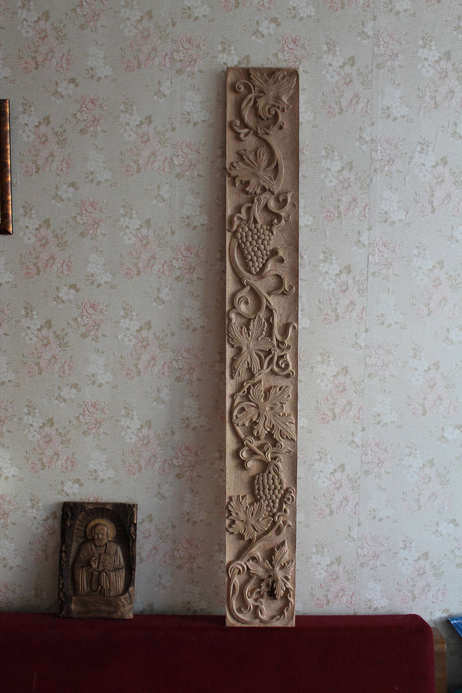 In Vino Veritas, Wooden Carved Panel, Original Wall Decor, Living Room ...