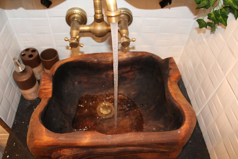Wooden Sink, Wash Basin Sink, Unique Natural Design, Part of Wood Art ...