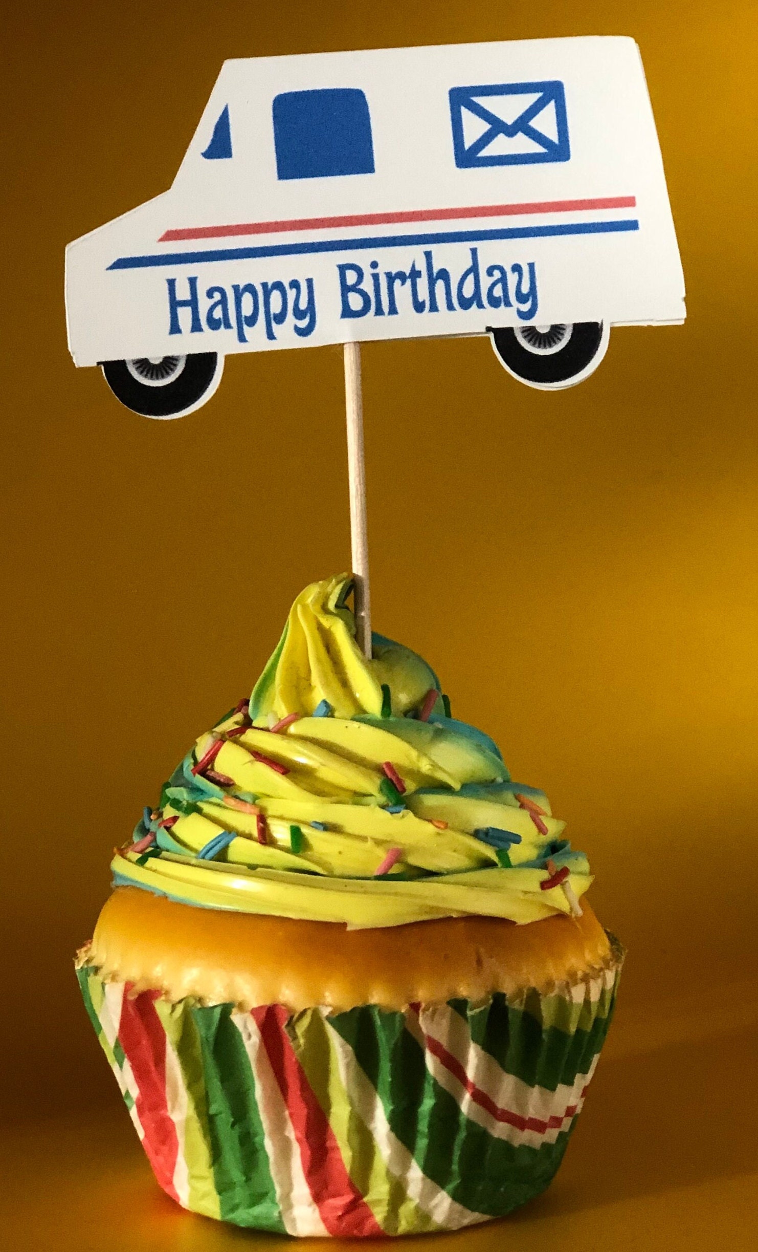 8 Mail Truck Cupcake Toppers - Etsy