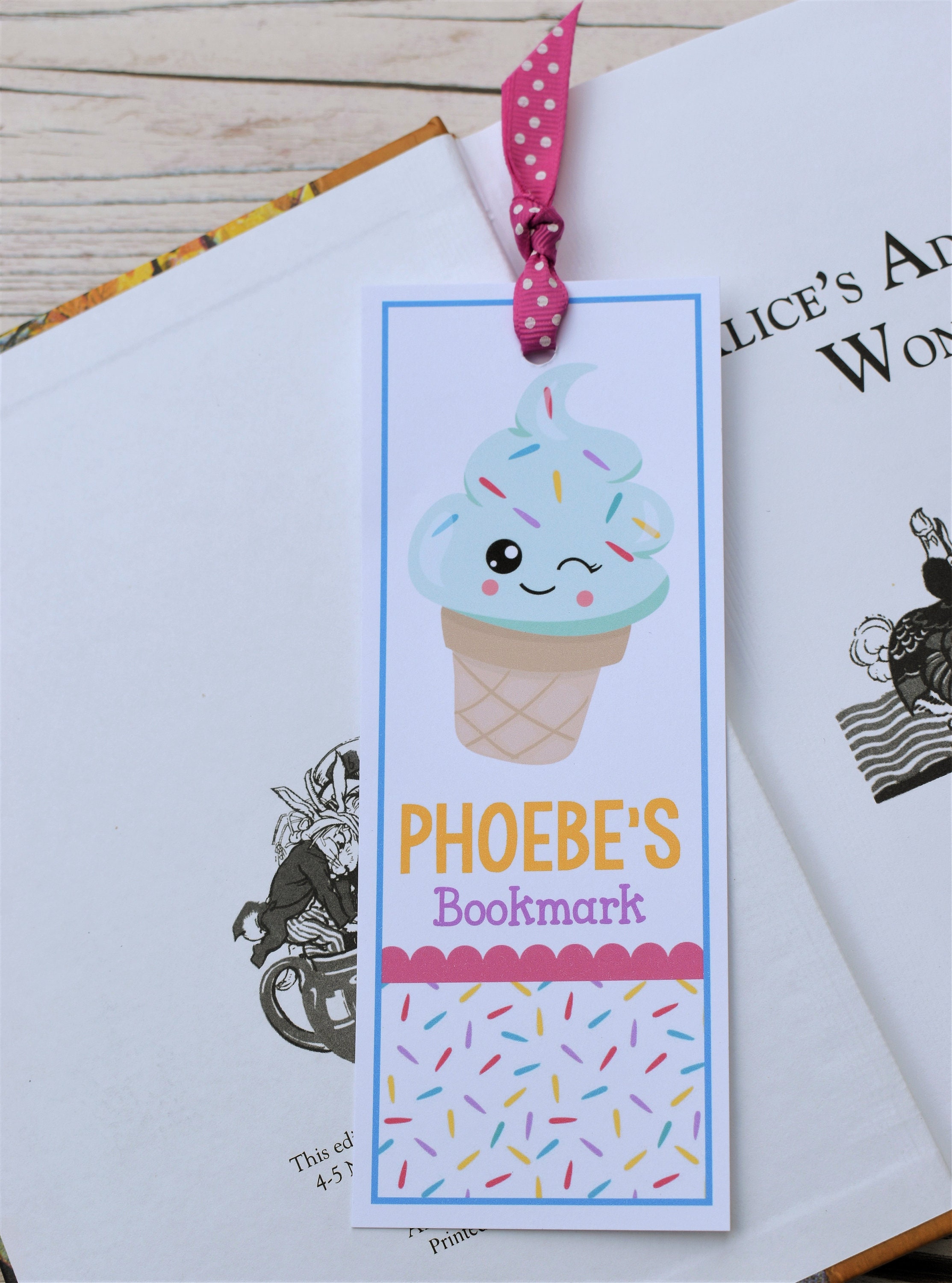 Personalised Kawaii Ice Cream Bookmark | Ice Cream Stationery | Ice ...