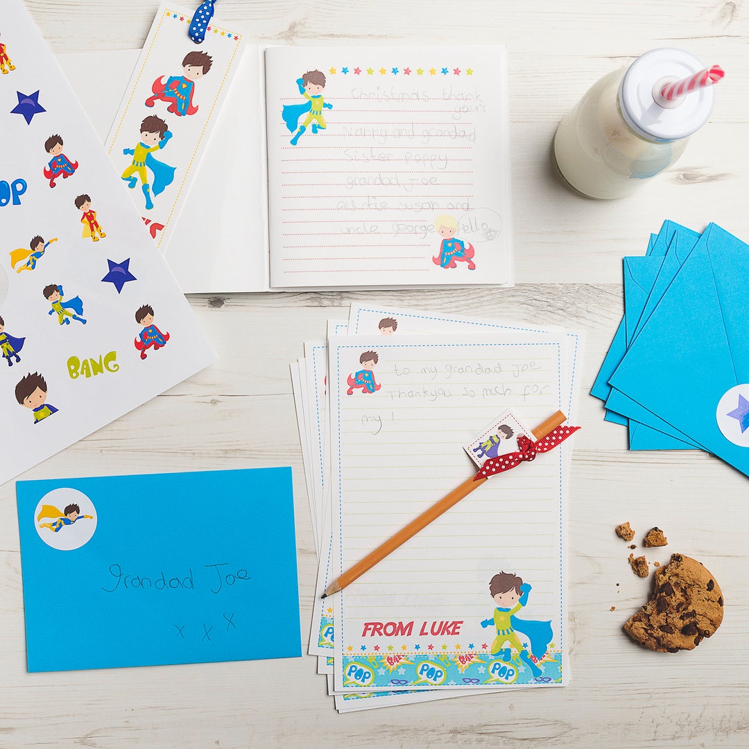 Superhero/supergirl Stationery Bundle | Personalised Writing Set | Hero ...