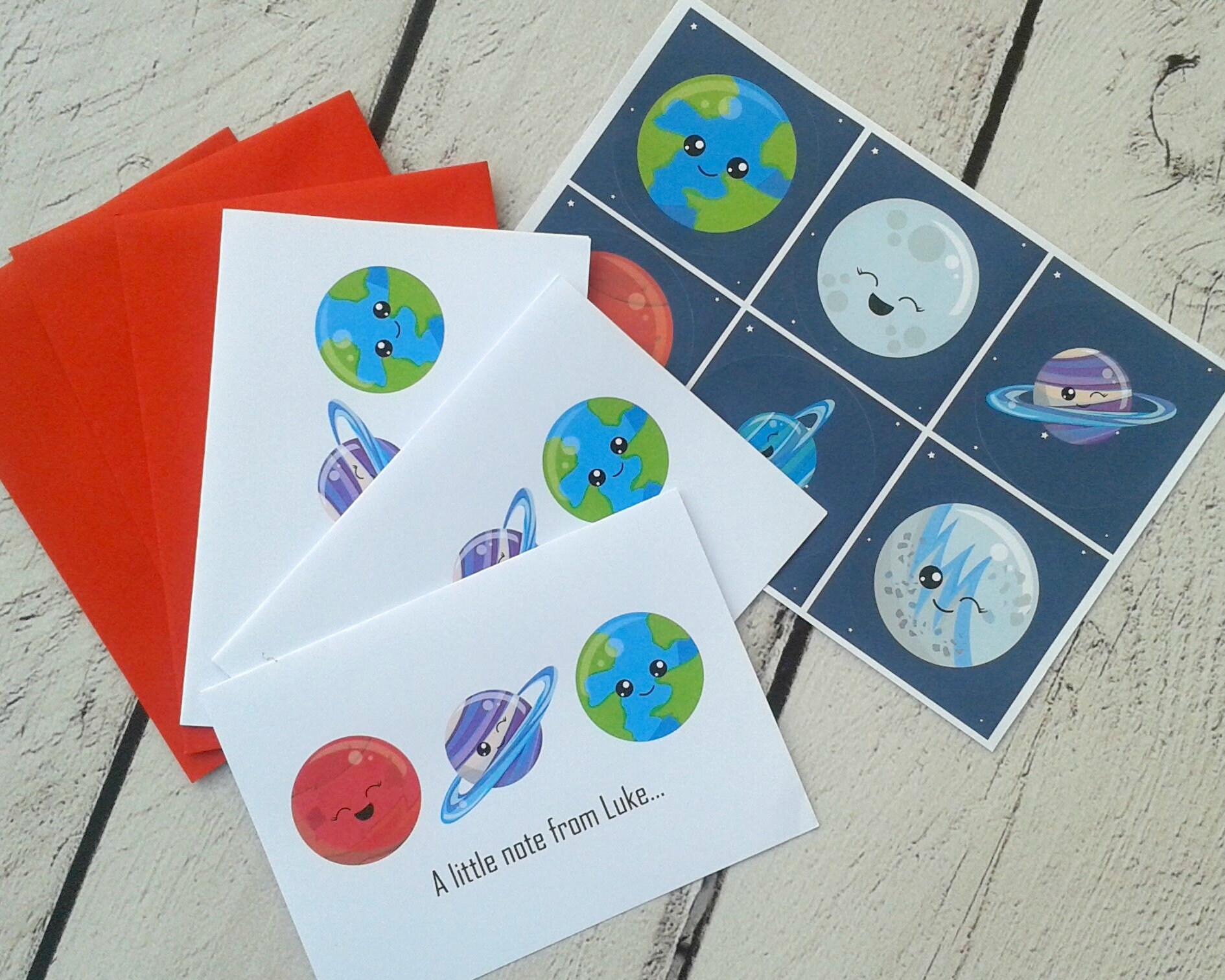 Personalised Space Note Set - Etsy España