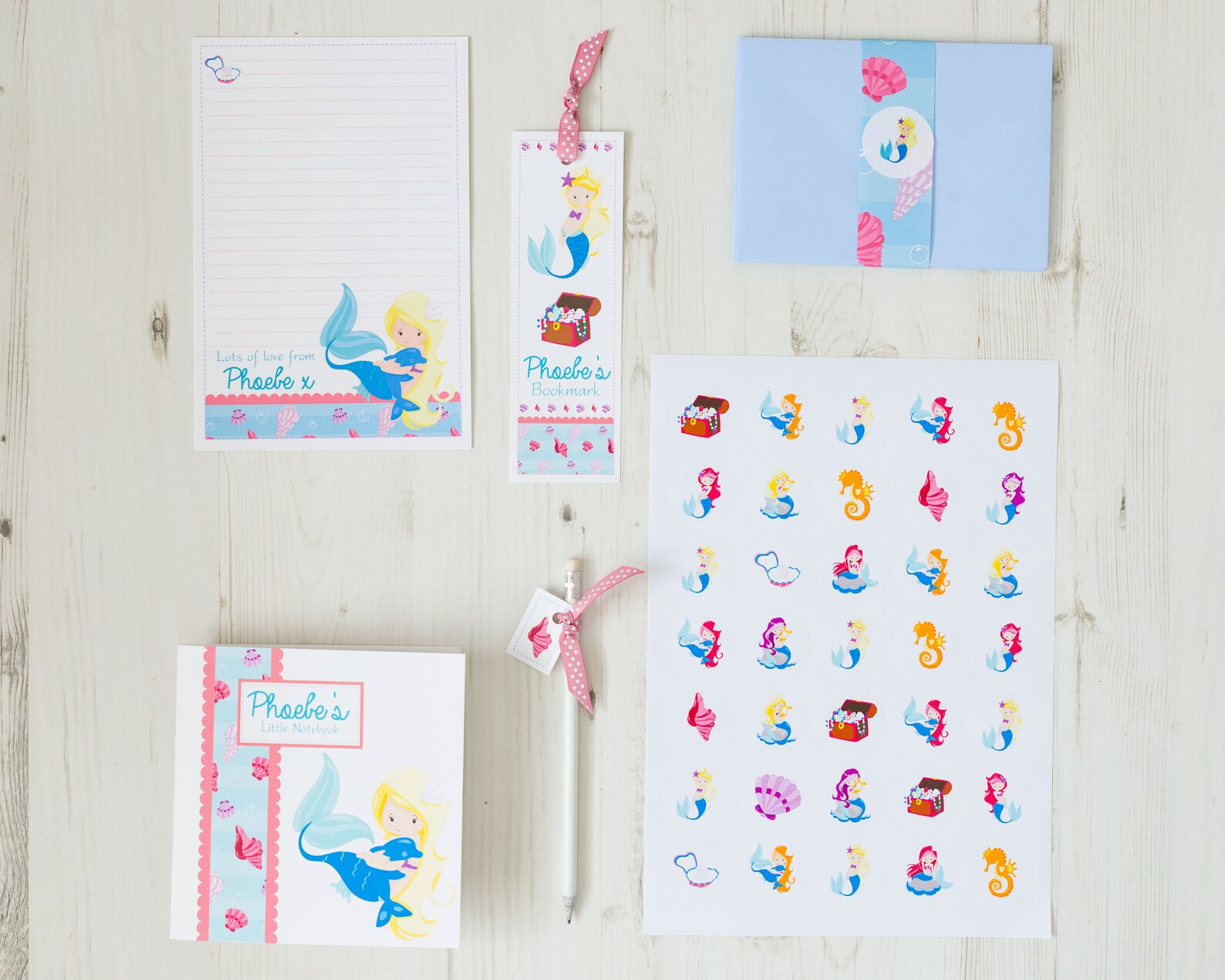 Mermaid Stationery Bundle Personalised Writing Set Mermaid - Etsy UK