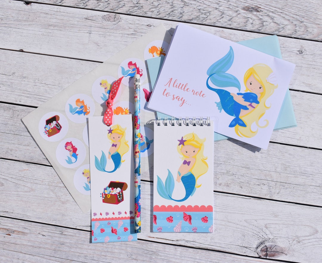Mermaid Note Set, Mermaid Stationery Set, Stocking Filler, Mermaid ...
