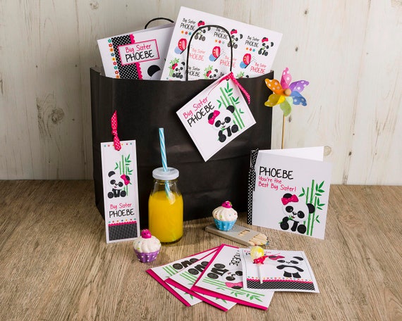 Personalised Panda Gift Bag Bundle Birthday Girl Gift New - Etsy