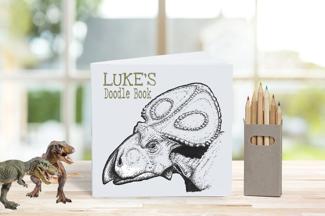 Personalised Protoceratops Doodle Sketch Book Dinosaur Colouring ...