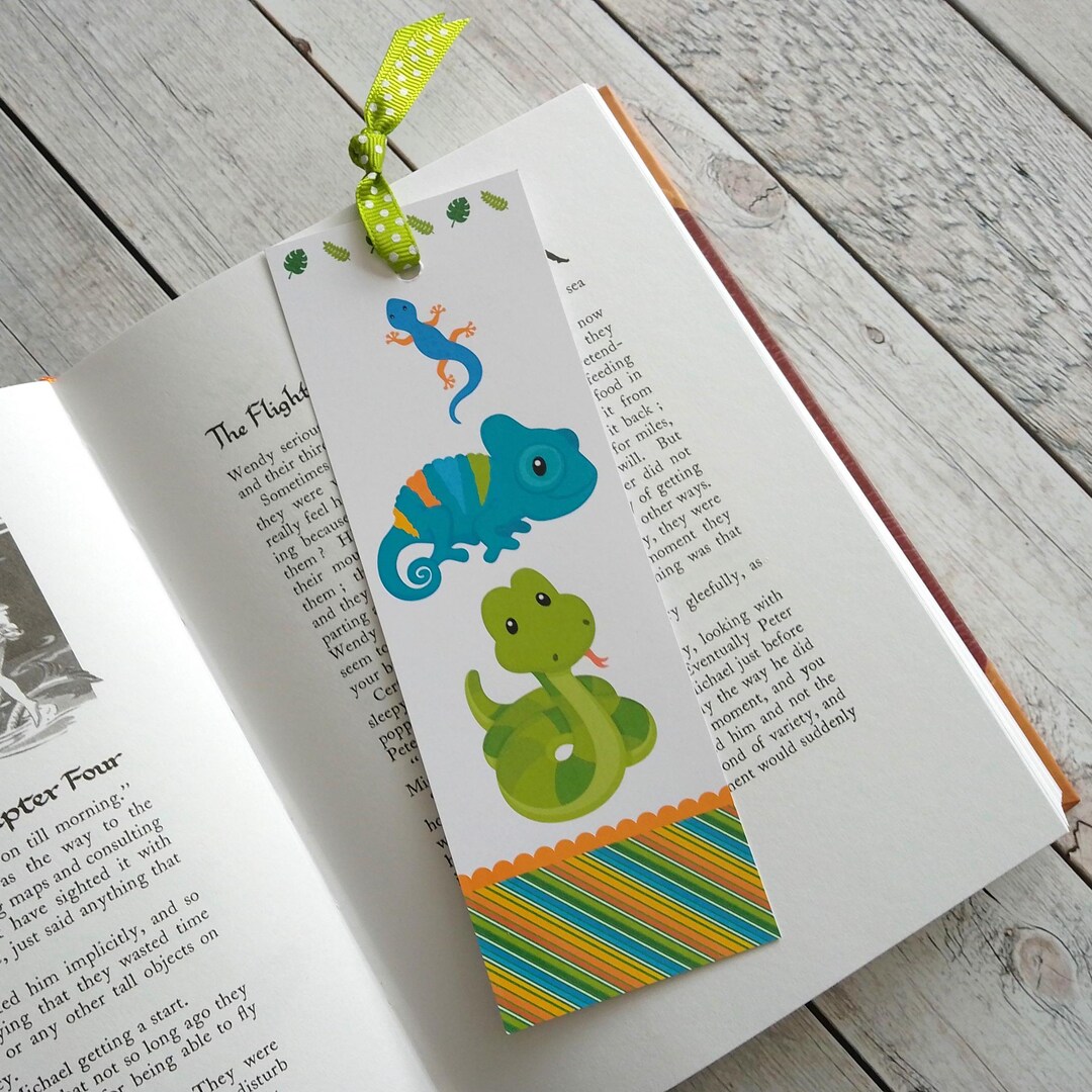 Reptile Bookmark: Amazon Jungle Animal Stationery - Etsy UK