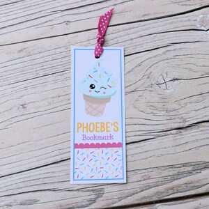 Personalised Kawaii Ice Cream Bookmark | Ice Cream Stationery | Ice ...
