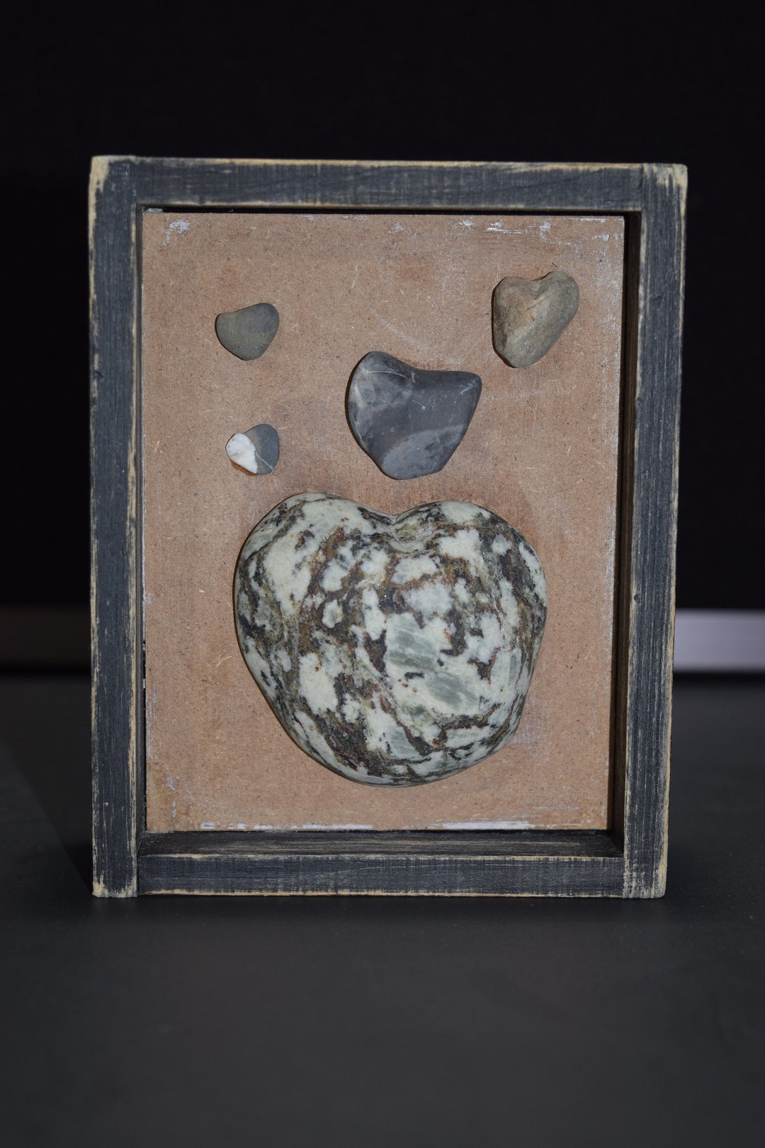Small Shadow Box With Naturally Shaped Hearts - Etsy