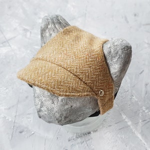 Classic Cat Hat. Cap for Cats and Kittens. Yellow Herringbone Hat. Pet ...