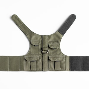 Khaki Fishing Vest. Custom-made Cat Harness With Pockets for Gps ...