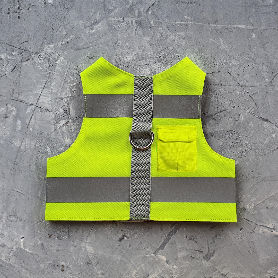Escape Proof Cat Harness: Neon Reflective Safety Vest, GPS Pocket - Etsy