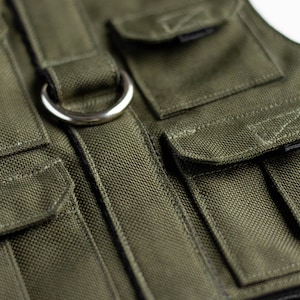 Khaki Fishing Vest. Custom-made Cat Harness With Pockets for Gps ...
