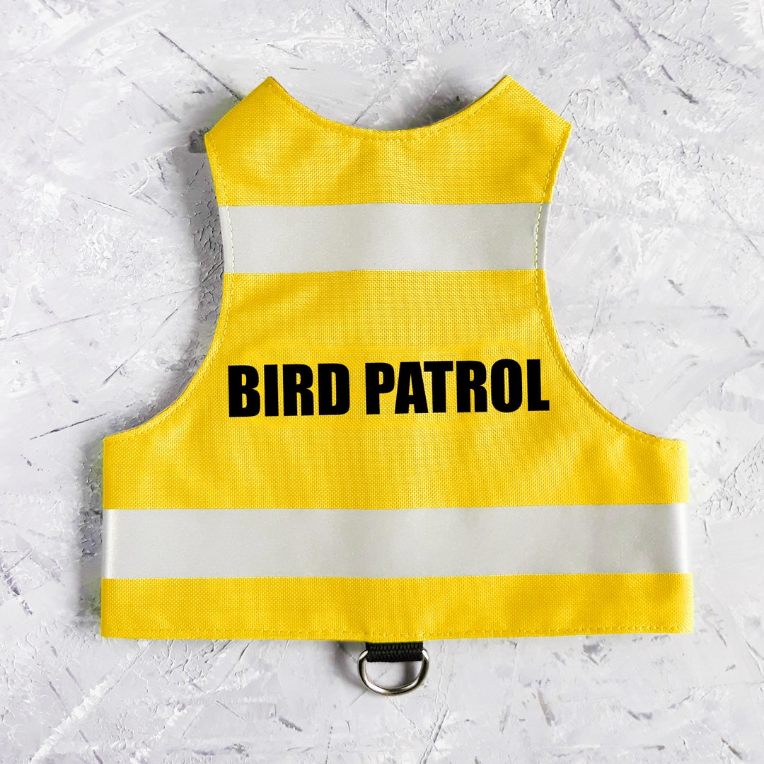 BIRD PATROL. Water-repellent Yellow Safety Cat Harness With Reflective ...