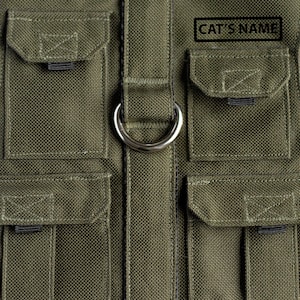 Khaki Fishing Vest. Custom-made Cat Harness With Pockets for Gps ...