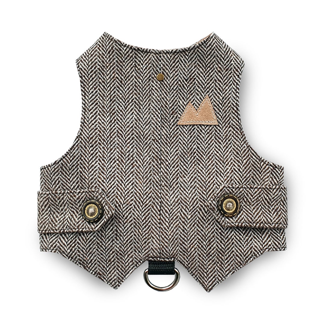 Escape Proof Classic Tweed Cat Harness. Kitten Vest With Patch ...