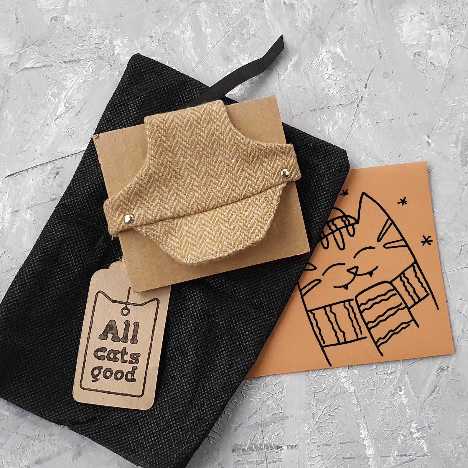 Classic Cat Hat. Cap for Cats and Kittens. Yellow Herringbone - Etsy