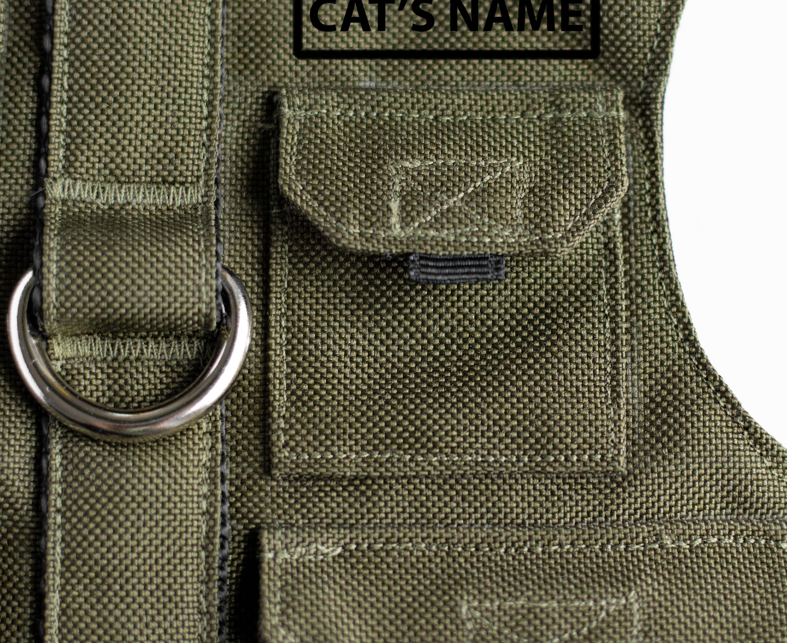 Khaki Fishing Vest. Custom-made Cat Harness With Pockets for Gps ...