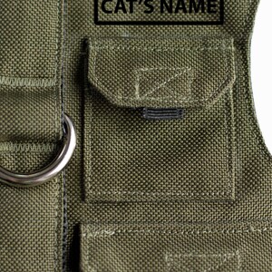 Khaki Fishing Vest. Custom-made Cat Harness With Pockets for Gps ...
