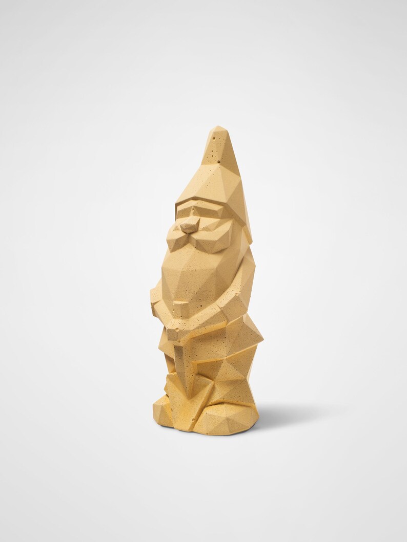 Low Poly Concrete Geometric Minimalist Brutalist Faceted Garden Gnome ...