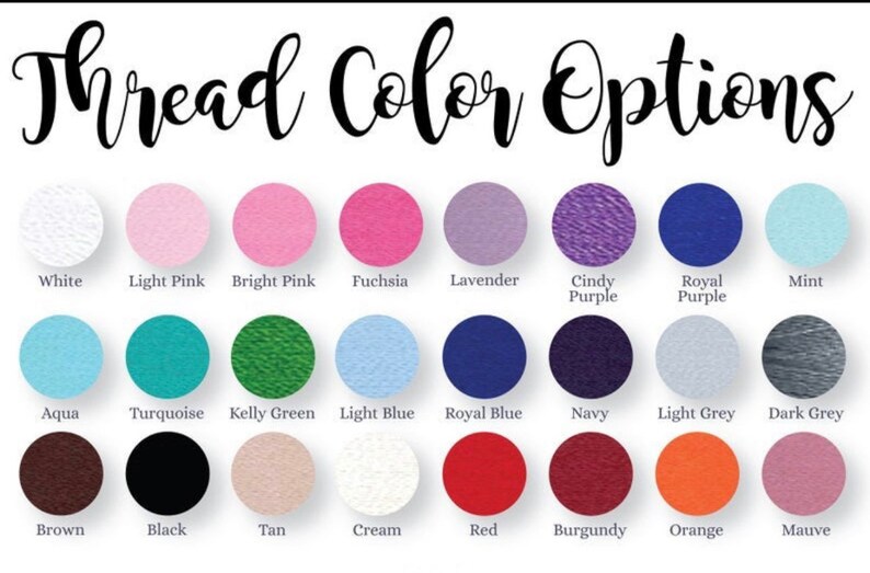 Font Options, Font and Thread Colors, DO NOT PURCHASE, for Viewing ...