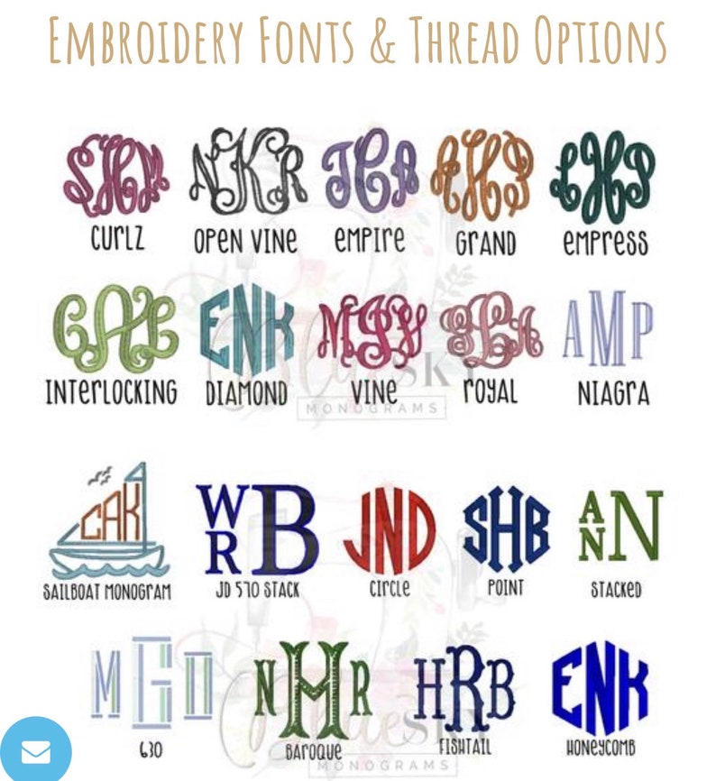Font Options Font and Thread Colors DO NOT PURCHASE for - Etsy