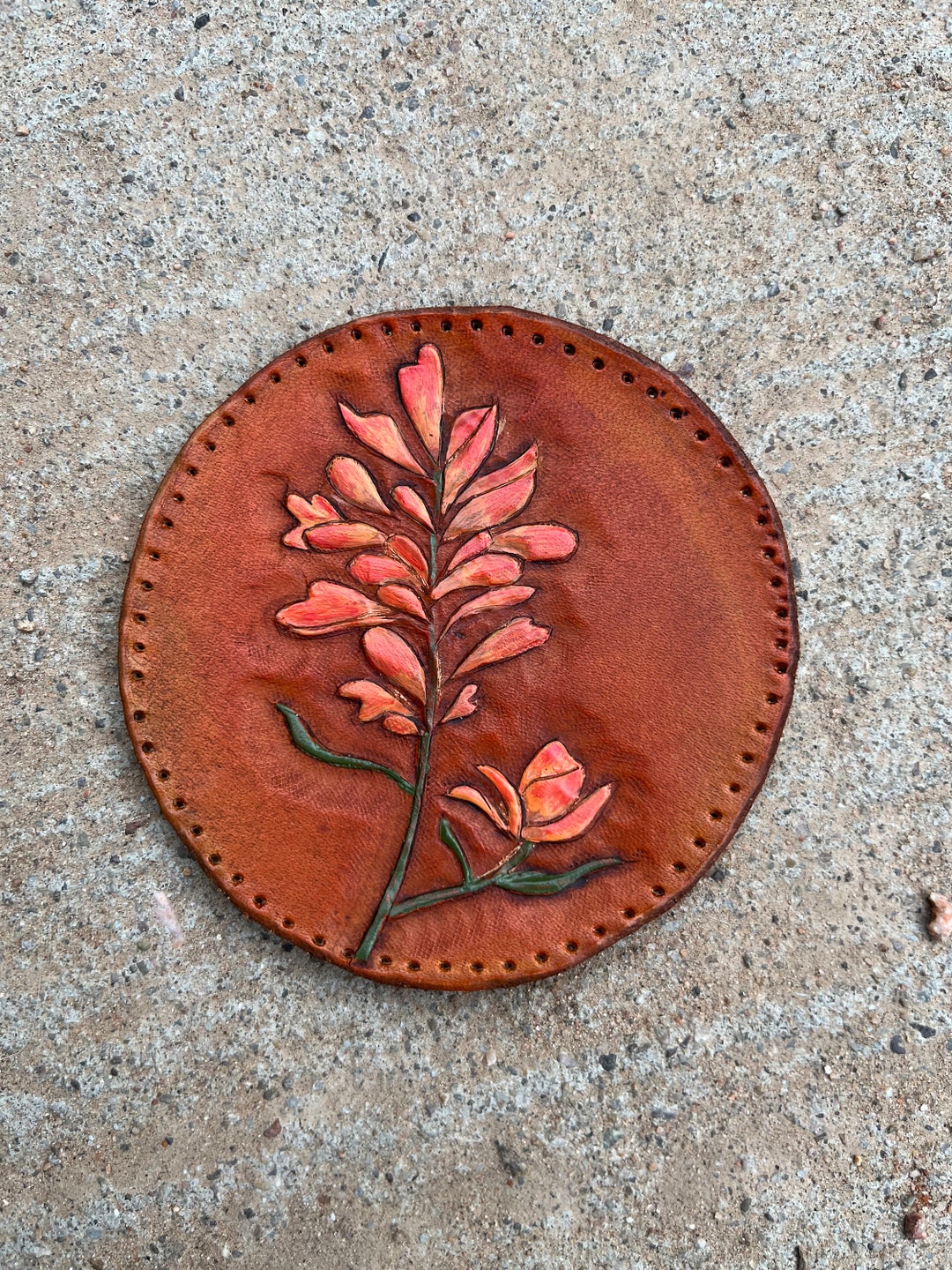 Indian Paintbrush Leather Patch - Etsy