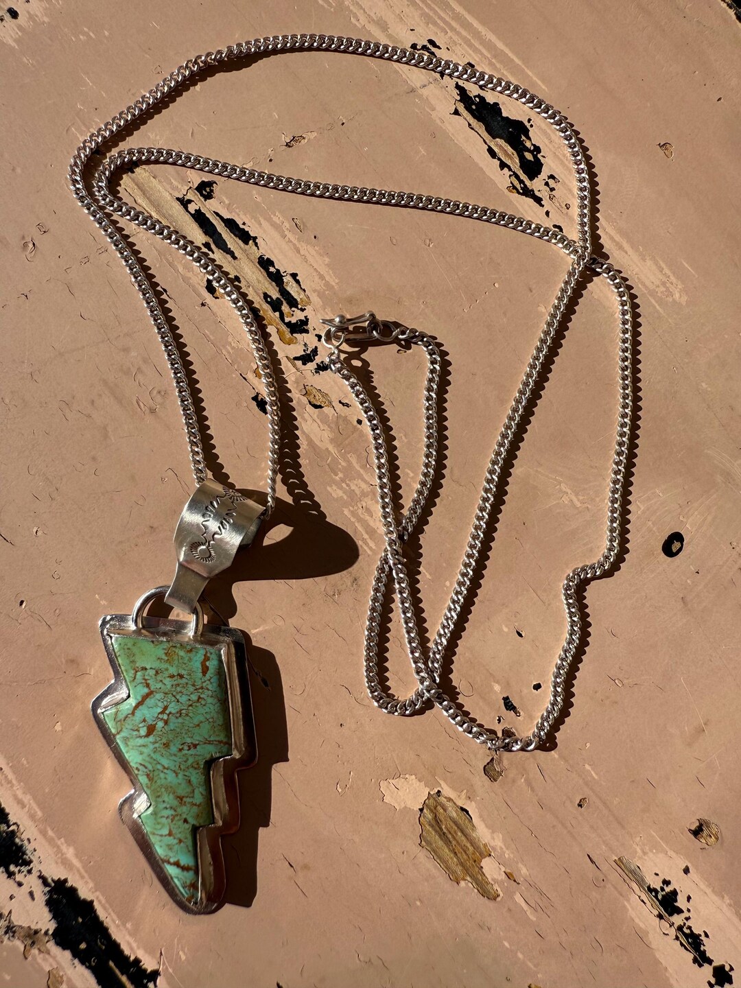 Turquoise Lightning Bolt Statement Necklace - Etsy