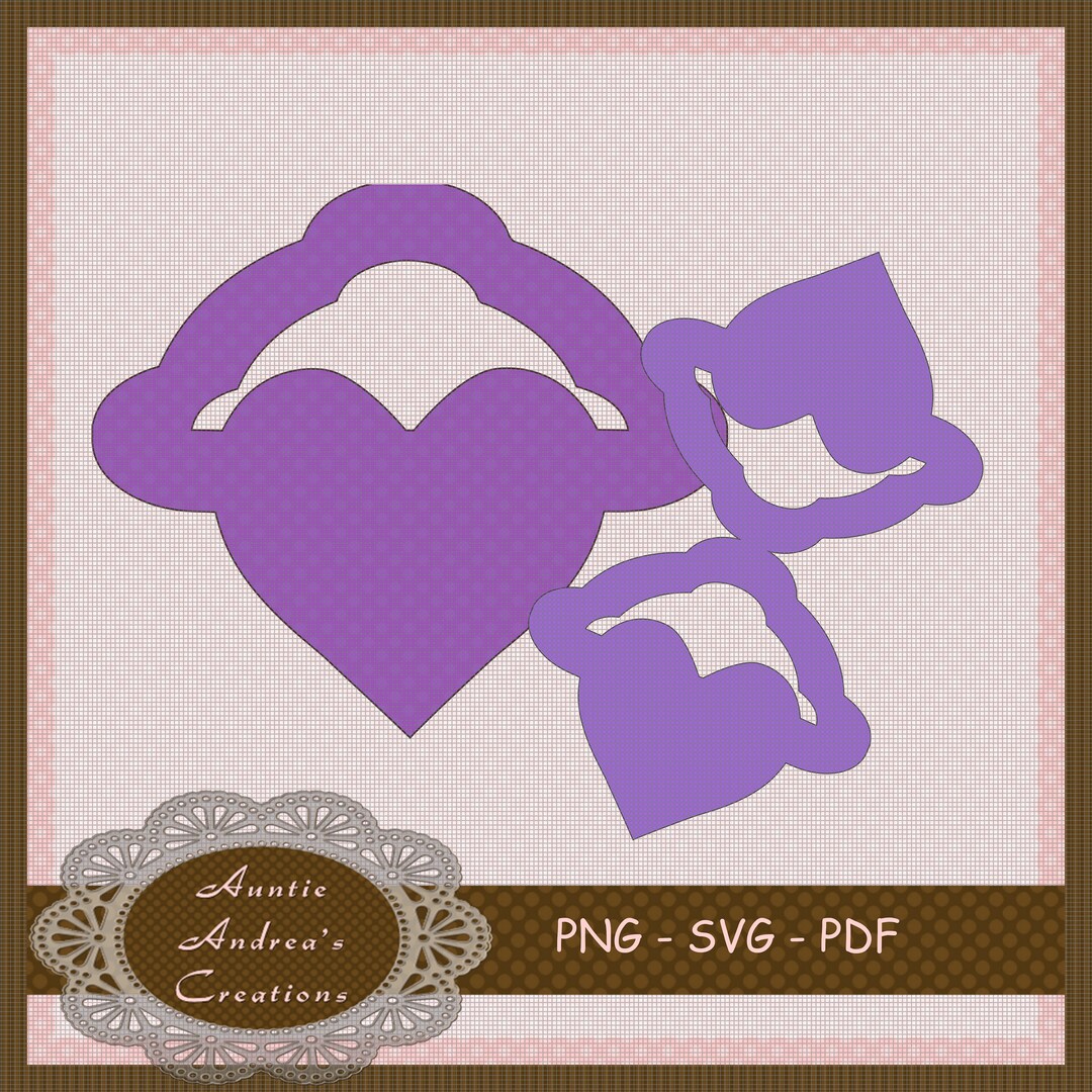 Heart- Treat Bag Topper Template - PNG, PDF and SVG Files for Printing ...