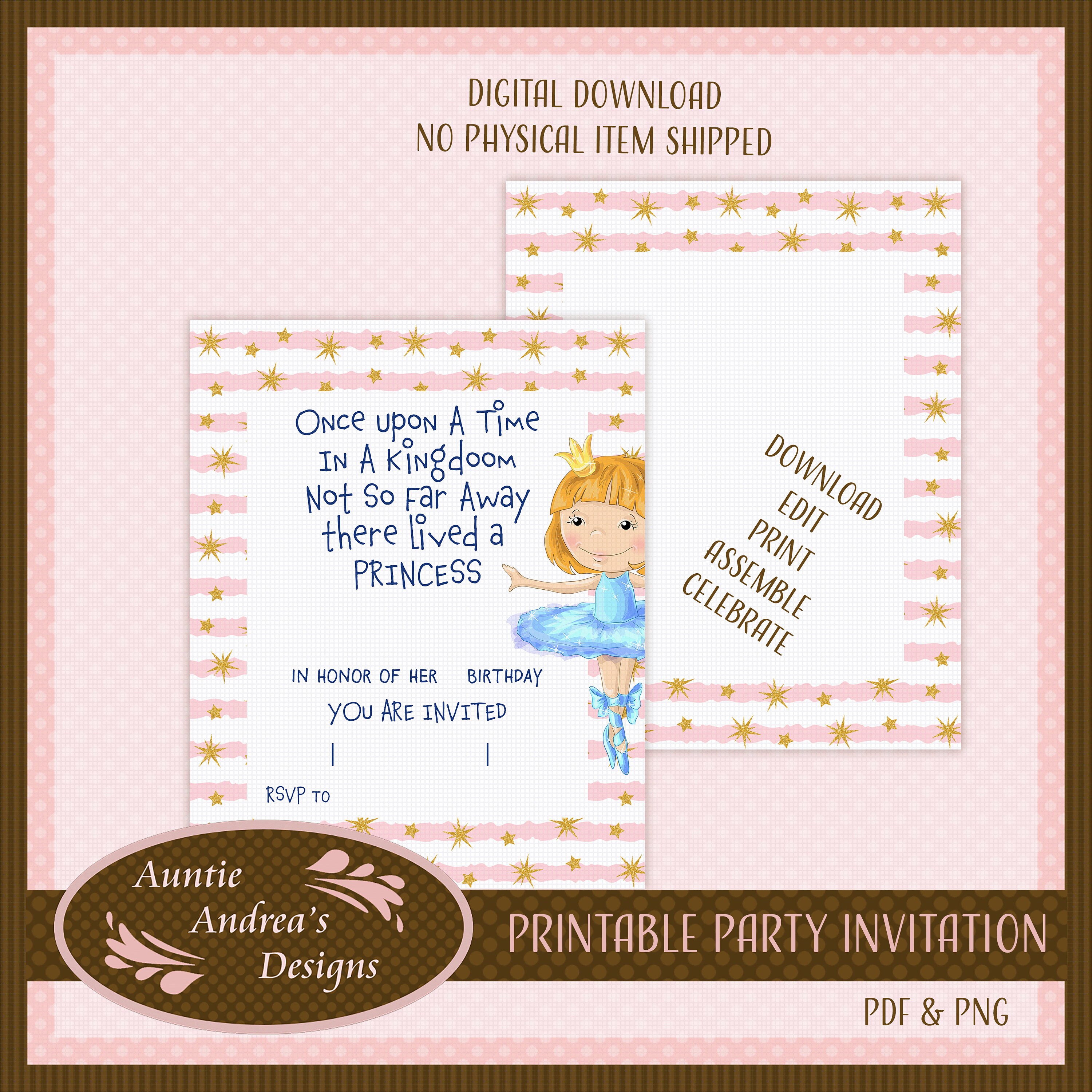 Printable Princess Party Package for Birthday and Fun Celebration ...