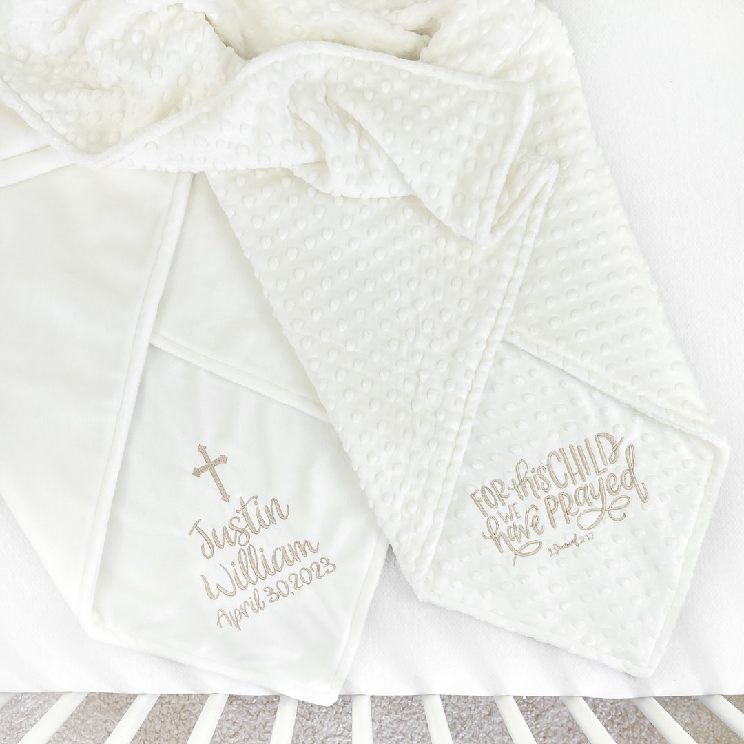 Personalized Baptism Blanket: Minky Christening Gift, Keepsake Baby ...