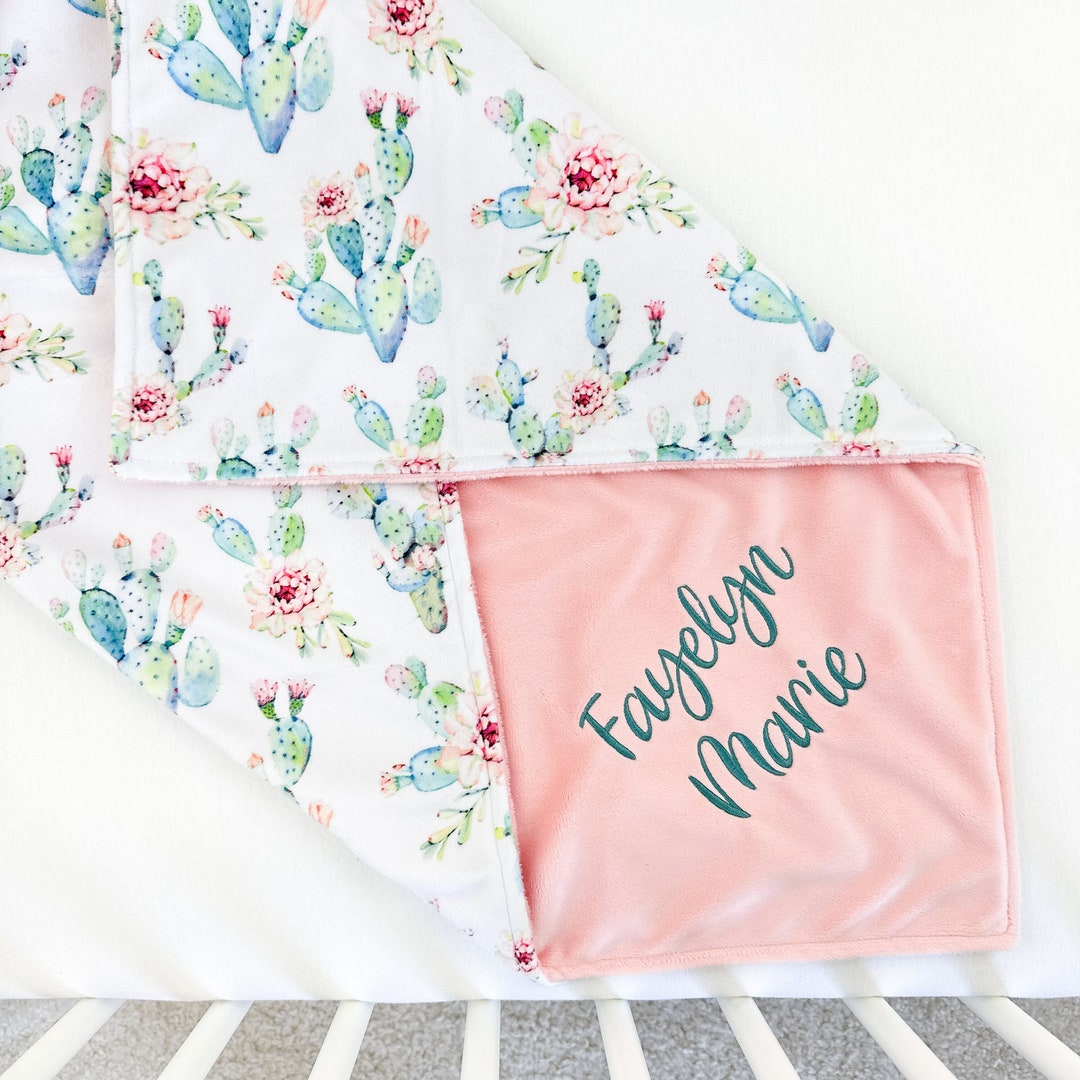 Personalized Baby Blanket Minky Blanket With Embroidered Name Boho ...