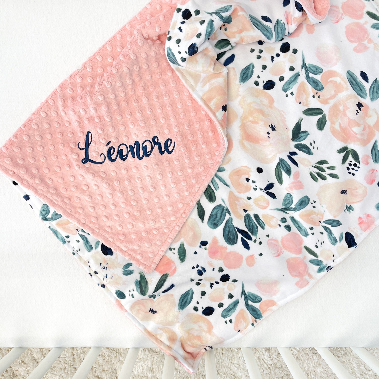 Personalized Baby Blanket Girl Floral Baby Blanket Baby - Etsy