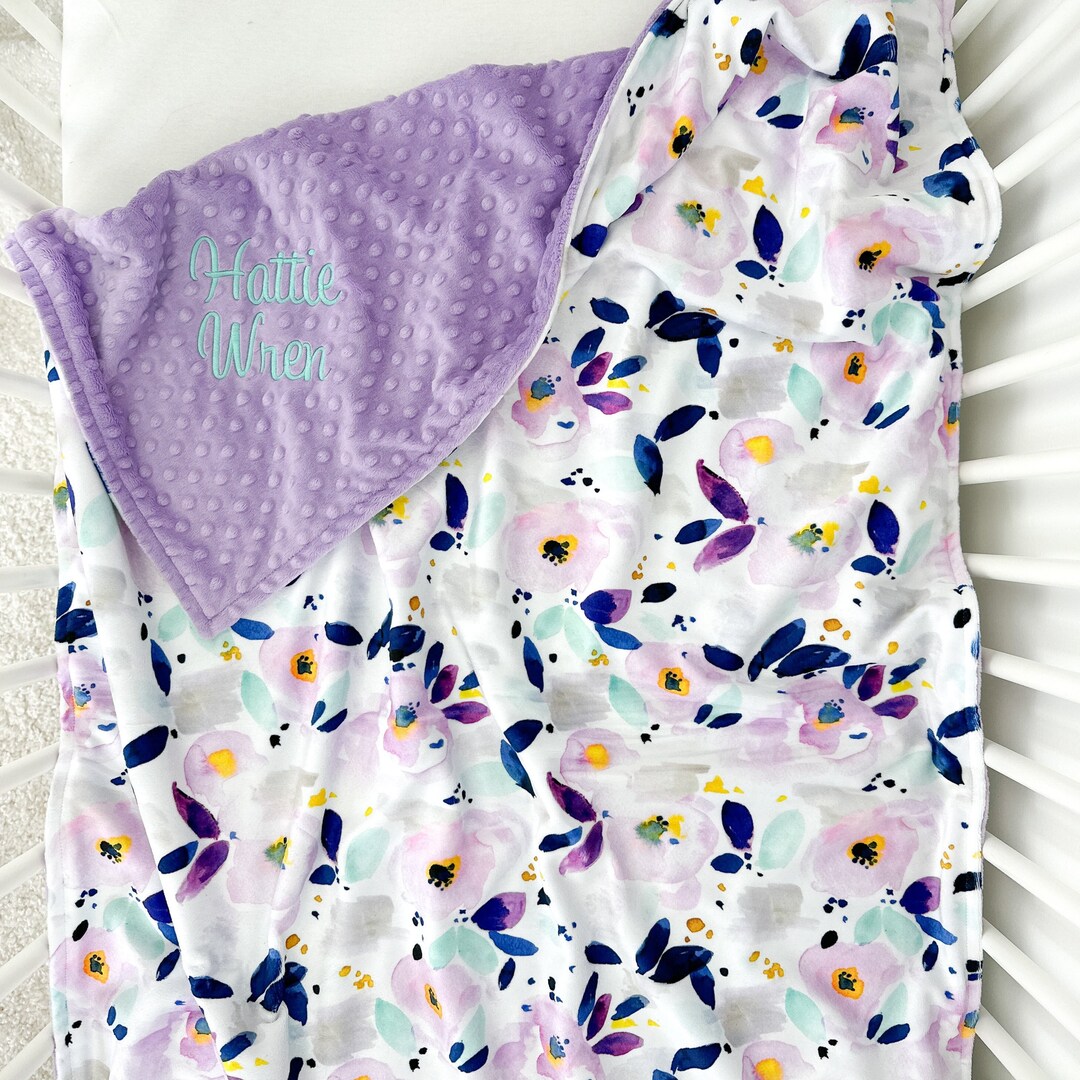 LAST CHANCE - Purple Baby Girl Blanket - Personalized Minky Blanket ...