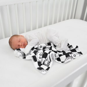 Checkered Blanket - Personalized Minky Blanket - Preppy Smiley Face ...