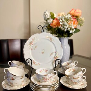 Warwick China Service, 48 Pc Set, Antique Old Abbey Set, Pink Roses ...