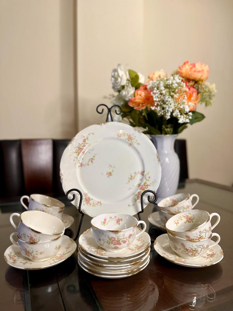 Warwick China Service, 48 Pc Set, Antique Old Abbey Set, Pink Roses ...