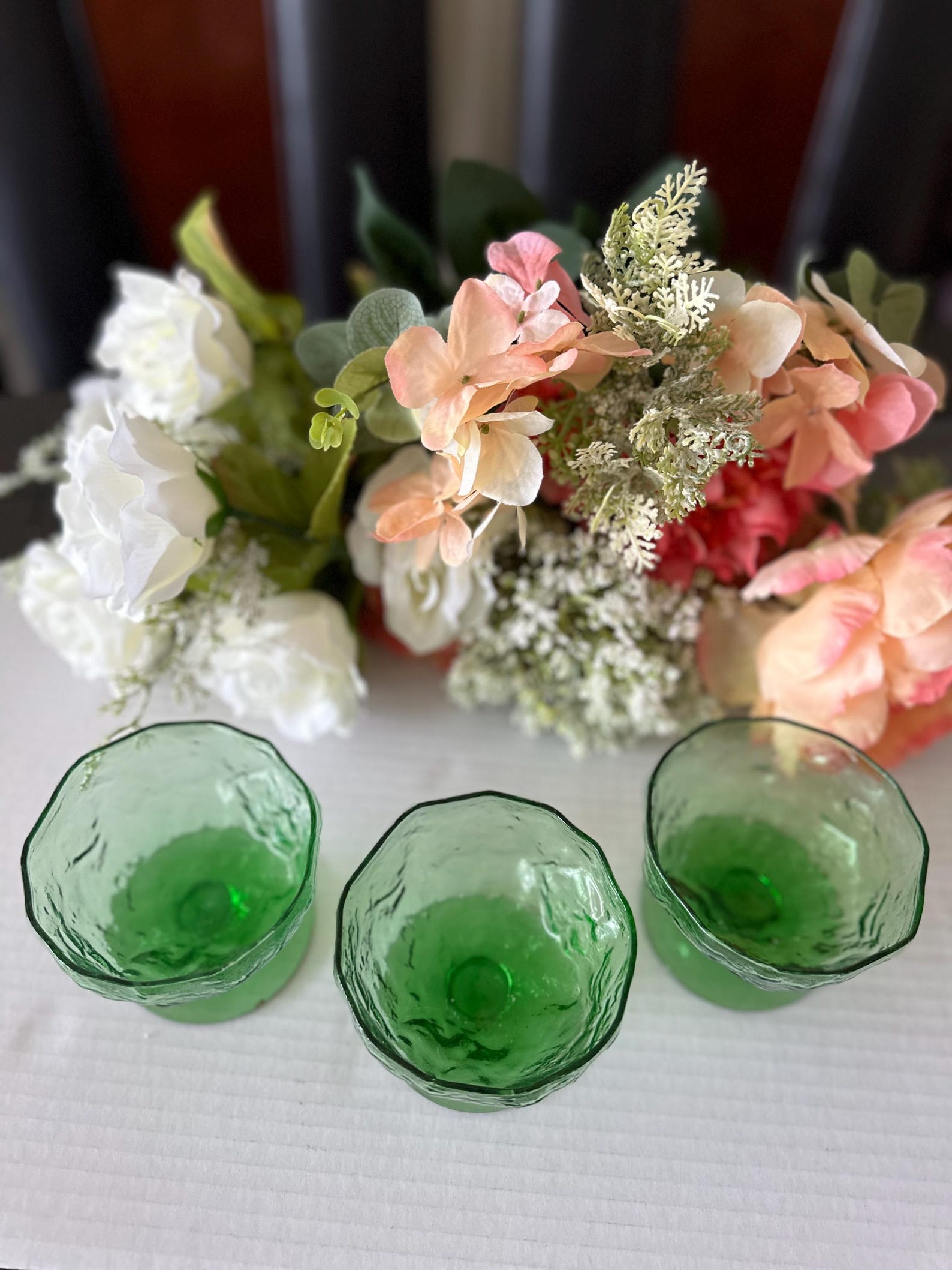 Vintage Morgantown Glass Driftwood Light Green Crinkle Champagne or ...