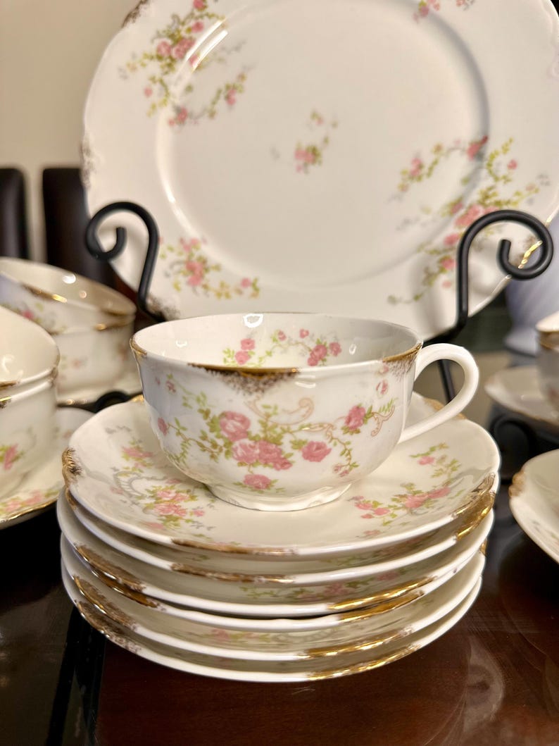 Warwick China Service, 48 Pc Set, Antique Old Abbey Set, Pink Roses ...