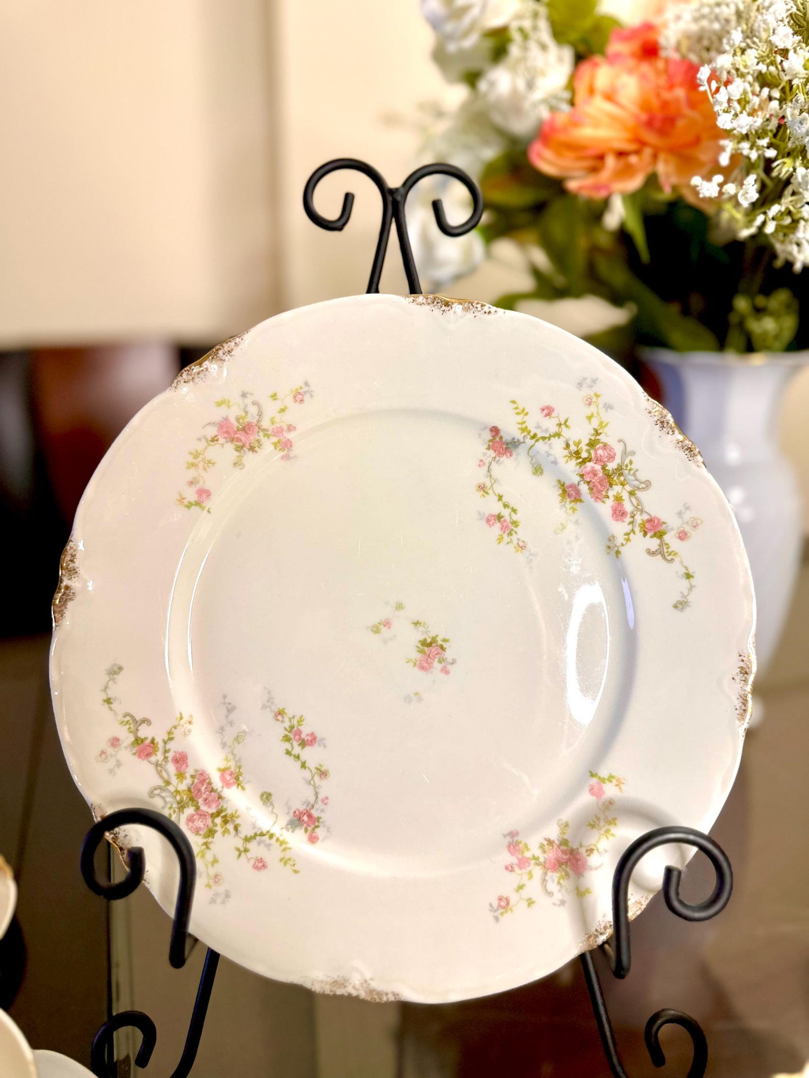 Warwick China Service, 48 Pc Set, Antique Old Abbey Set, Pink Roses ...