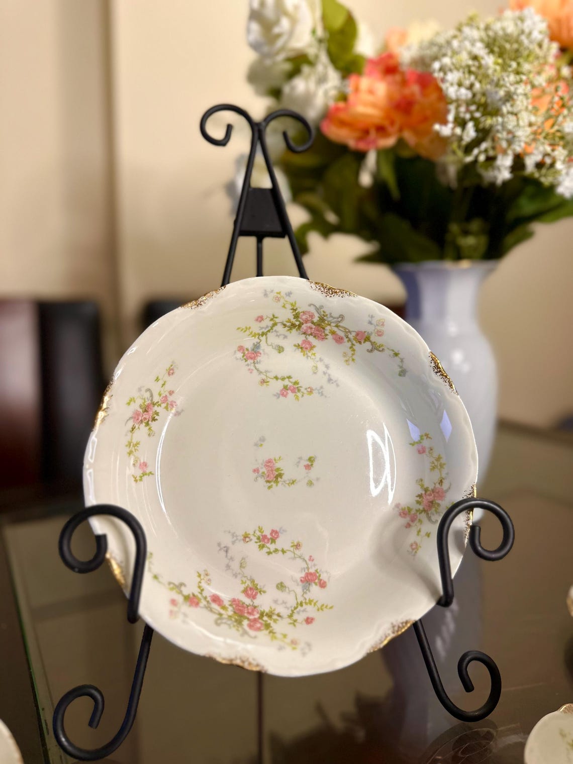 Warwick China Service, 48 Pc Set, Antique Old Abbey Set, Pink Roses ...