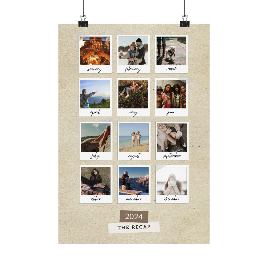 Custom Minimalist Polaroid Photo Collage | Year Recap | Vintage Style ...