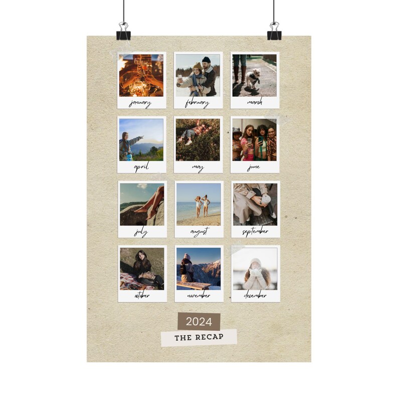Custom Minimalist Polaroid Photo Collage | Year Recap | Vintage Style ...