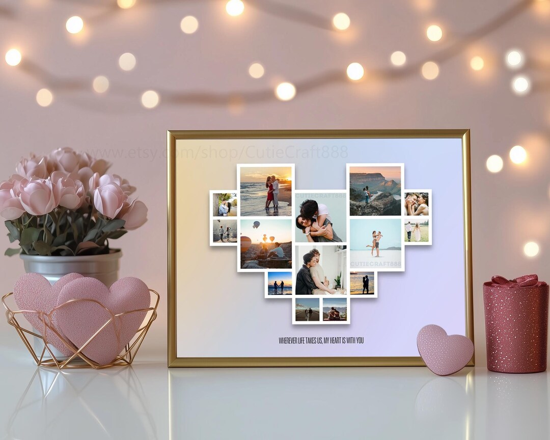 Heart Shape Collage, Valentines Day Gift, Gift for Her, Gift for Him ...