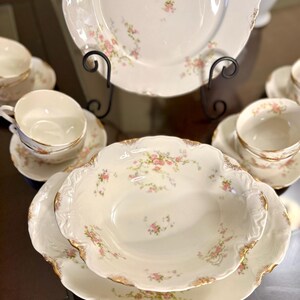 Warwick China Service, 48 Pc Set, Antique Old Abbey Set, Pink Roses ...