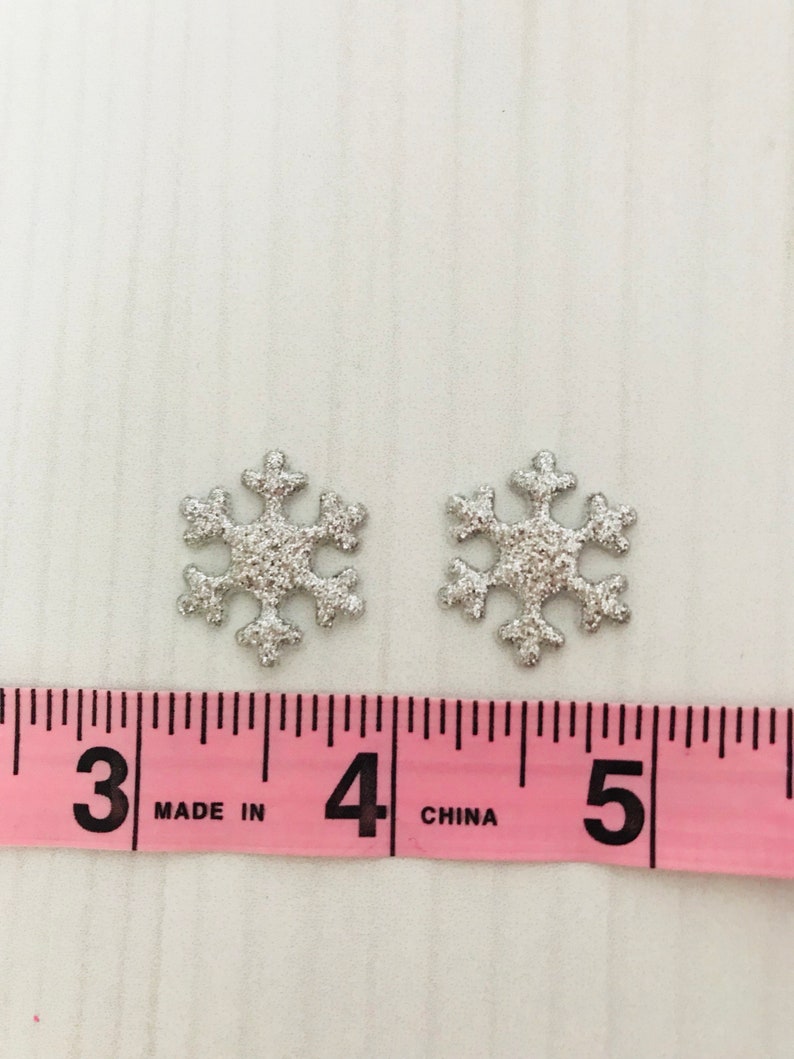 10 Mini Glitter Silver Flash Powder Snow Flakes Bow Supplies | Etsy