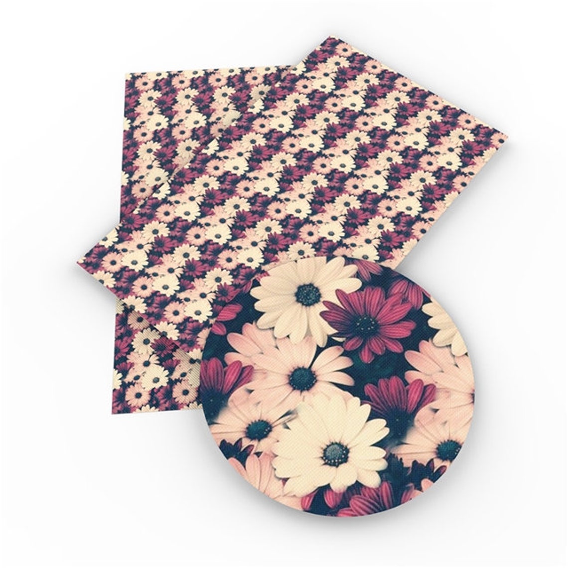 Floral Flowers Printed Leather Sheet Synthetic Leather - Etsy