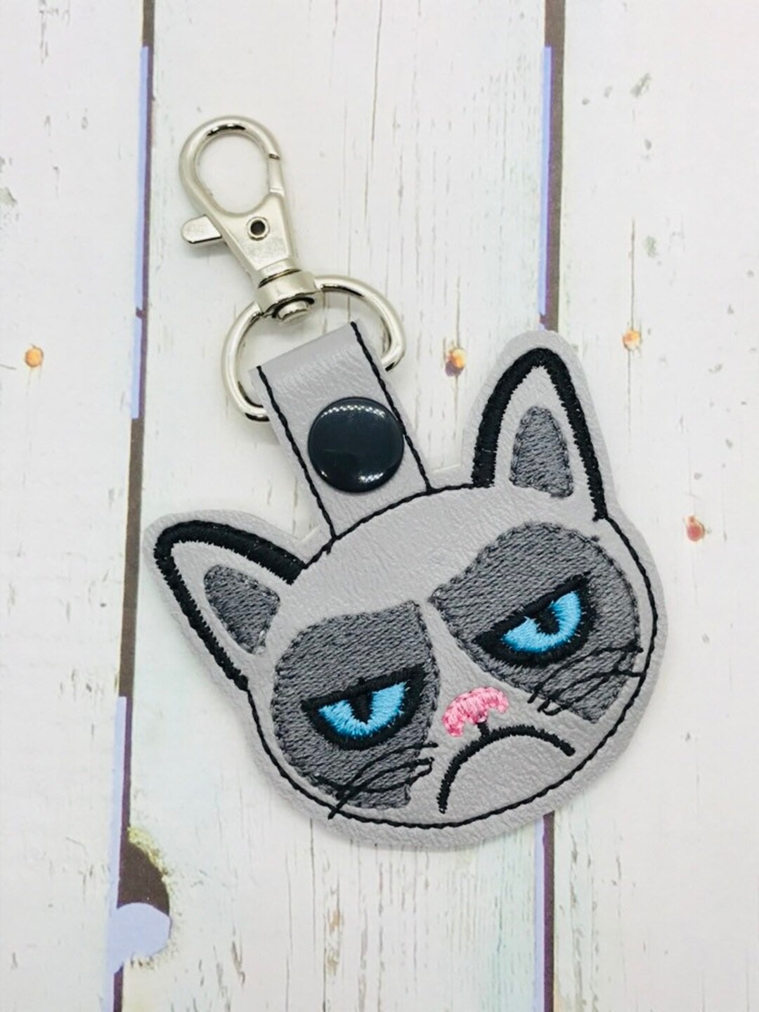 Grumpy Cat, Keychain, Key Fob, Snap Tab, Luggage Tag, Zipper Pull, Bag ...