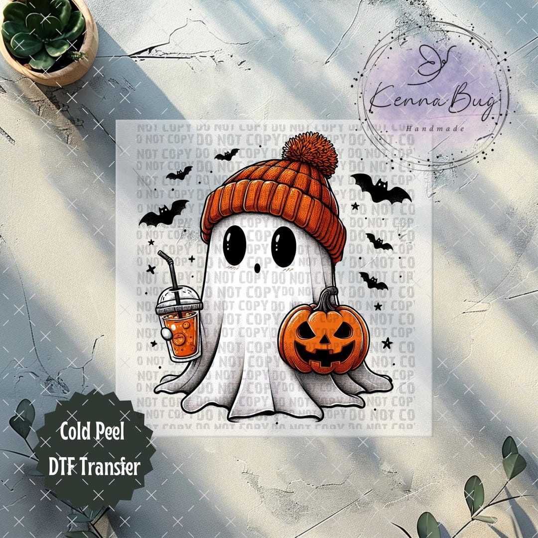 Ghost, Pumpkin, Halloween, DTF Transfer, Ready to Press, Shirt Transfer ...